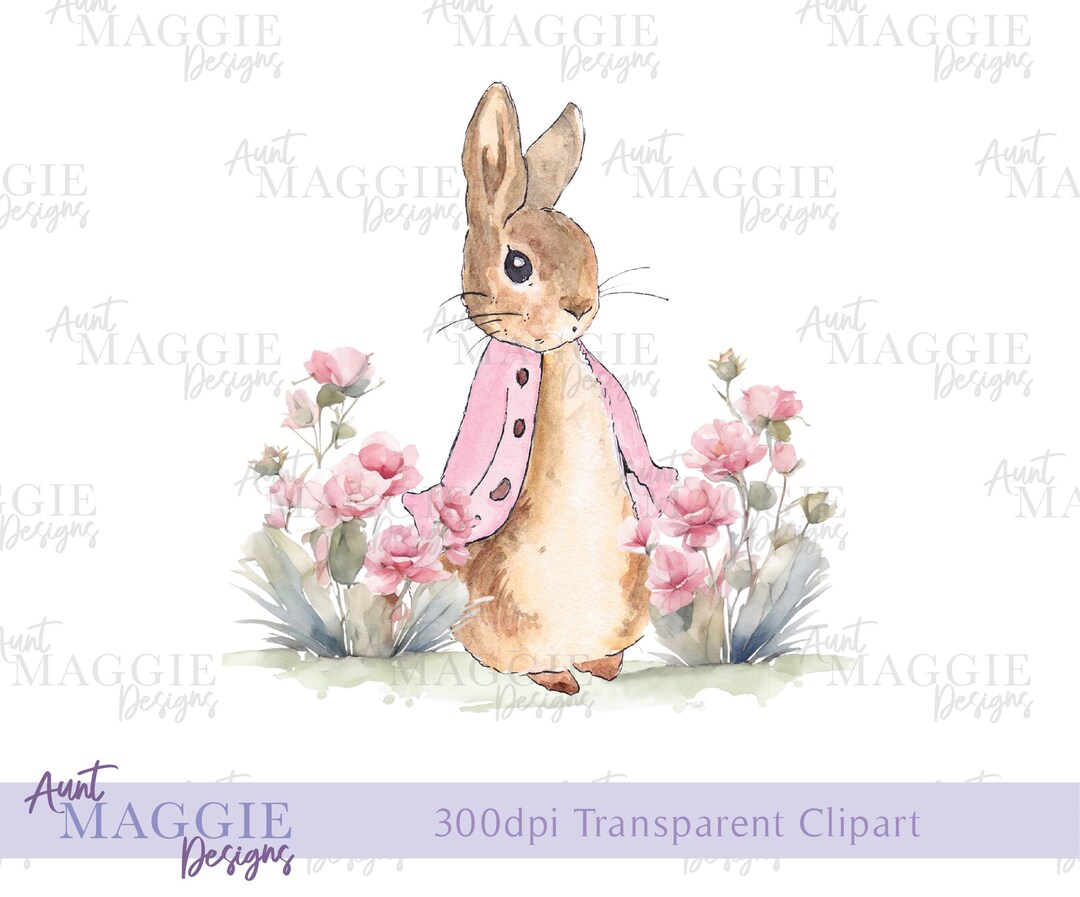 Flopsy Bunny, Peter Rabbit, Sublimation Clipart Design, Watercolor ...