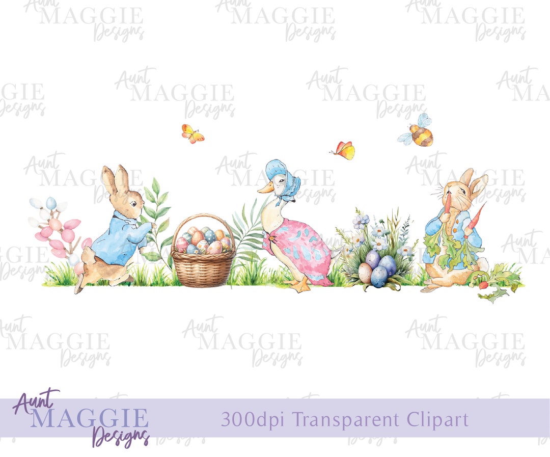 Peter Rabbit Flopsy Bunny Jemima Puddleduck Easter Sublimation Design ...