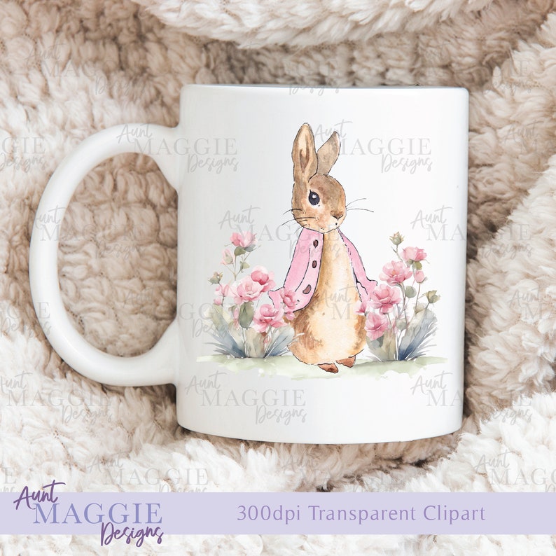 Flopsy Bunny, Peter Rabbit, Sublimation Clipart Design, Watercolor ...