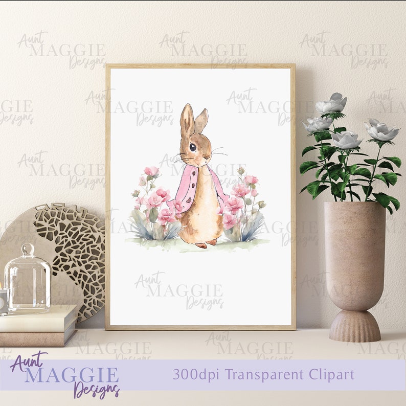Flopsy Bunny, Peter Rabbit, Sublimation Clipart Design, Watercolor ...
