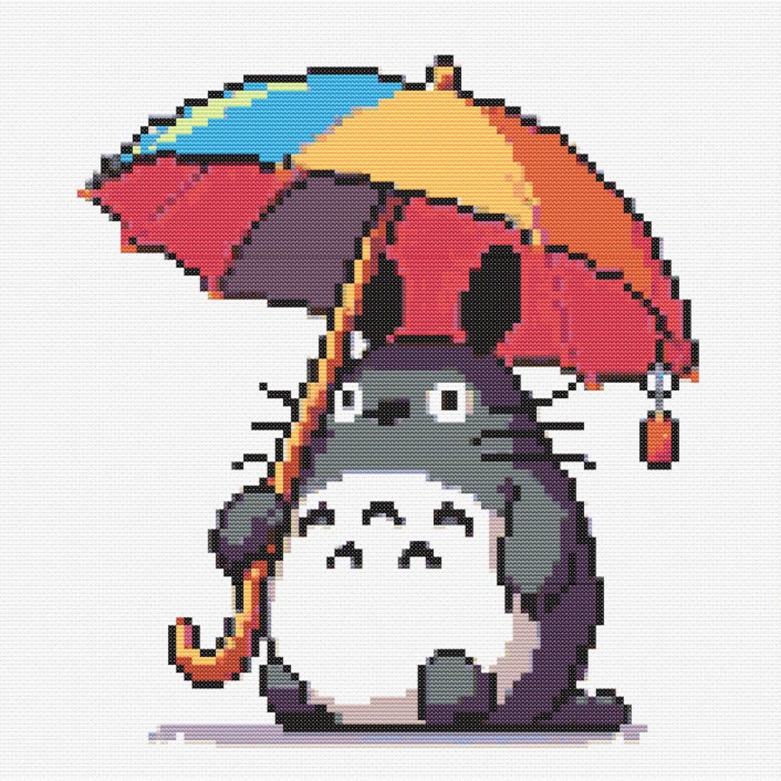 Totoro Umbrella Cross Stitch Pattern, DIY Embroidery Pattern, Instant ...