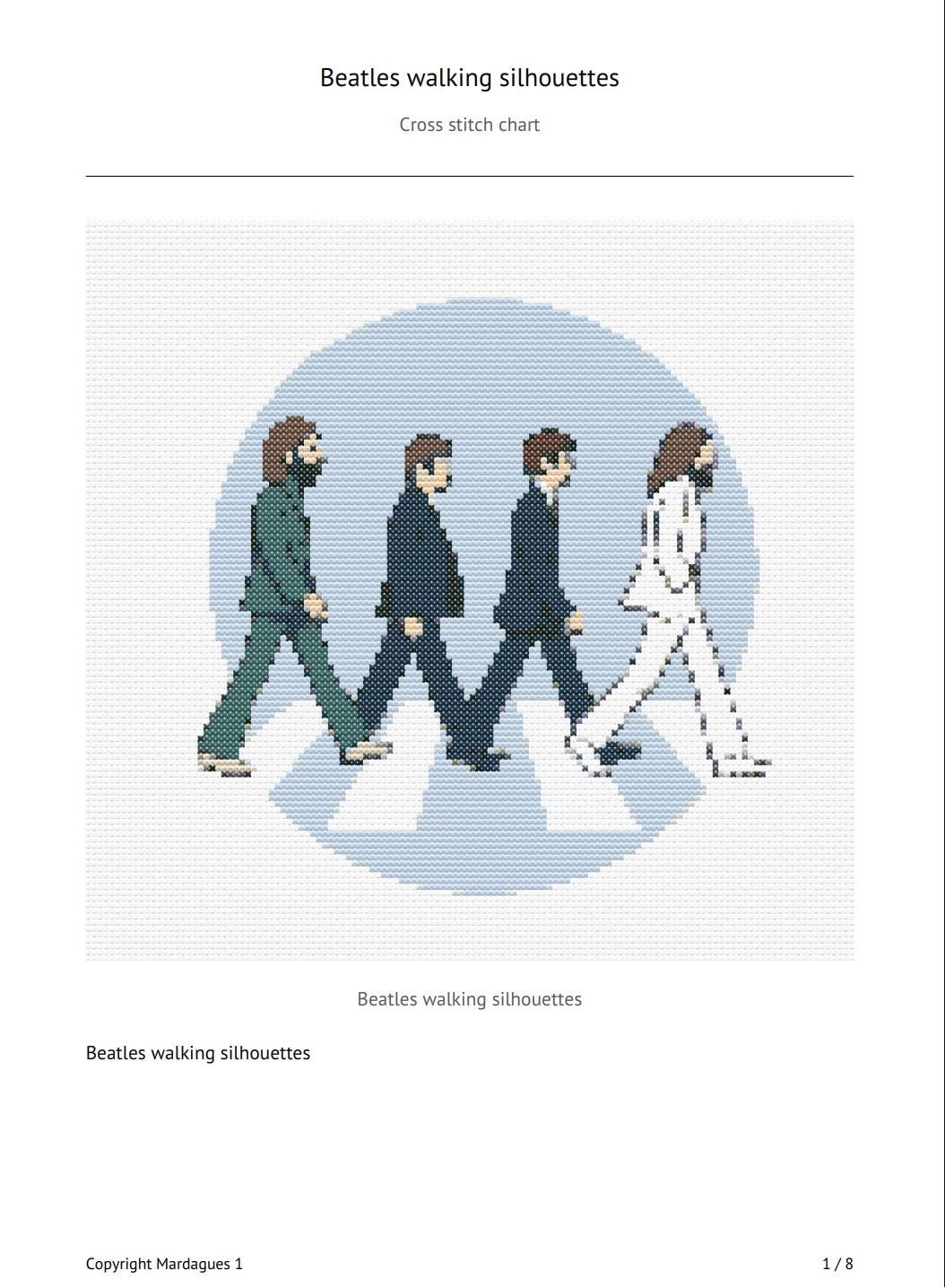 Beatles Abbey Road Cross Stitch Pattern: DIY Embroidery (PDF Download ...