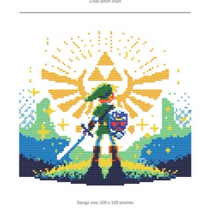 Link Triforce (zelda) Cross Stitch Pattern, DIY Embroidery Pattern ...