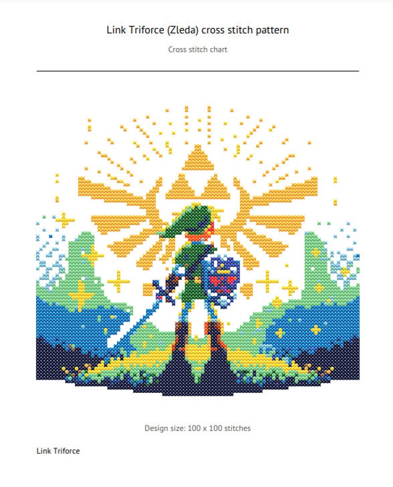 Zelda Triforce Cross Stitch Pattern, DIY Embroidery (instant Download ...