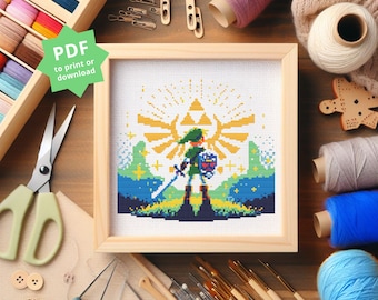 Link Sunset (from Zelda) Cross Stitch Pattern, DIY Embroidery Pattern ...