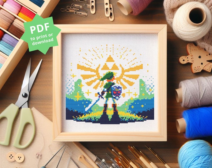 Zelda Triforce Cross Stitch Pattern, DIY Embroidery (instant Download ...
