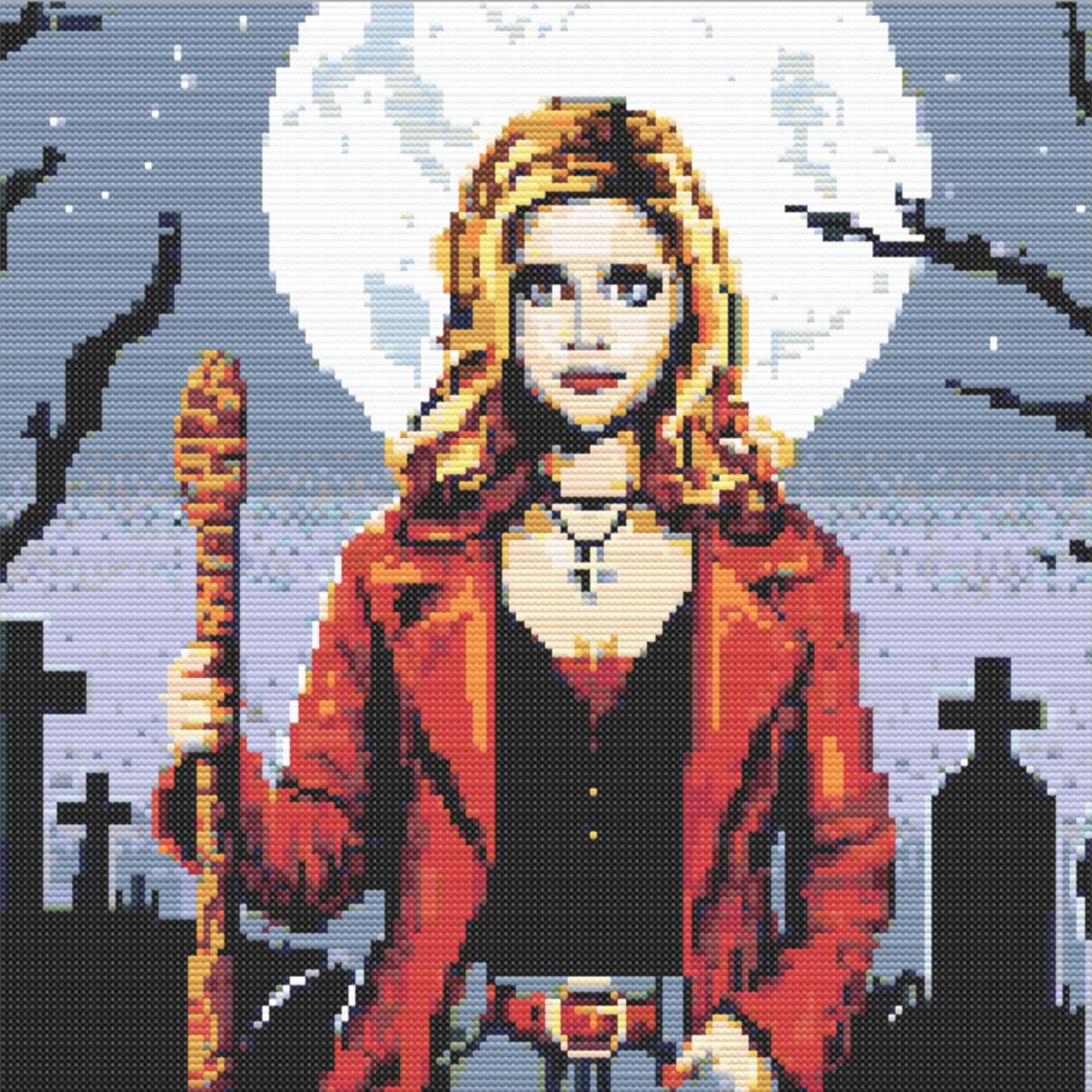 Buffy the Vampire Slayer in Cemetary Cross Stitch Pattern, DIY ...