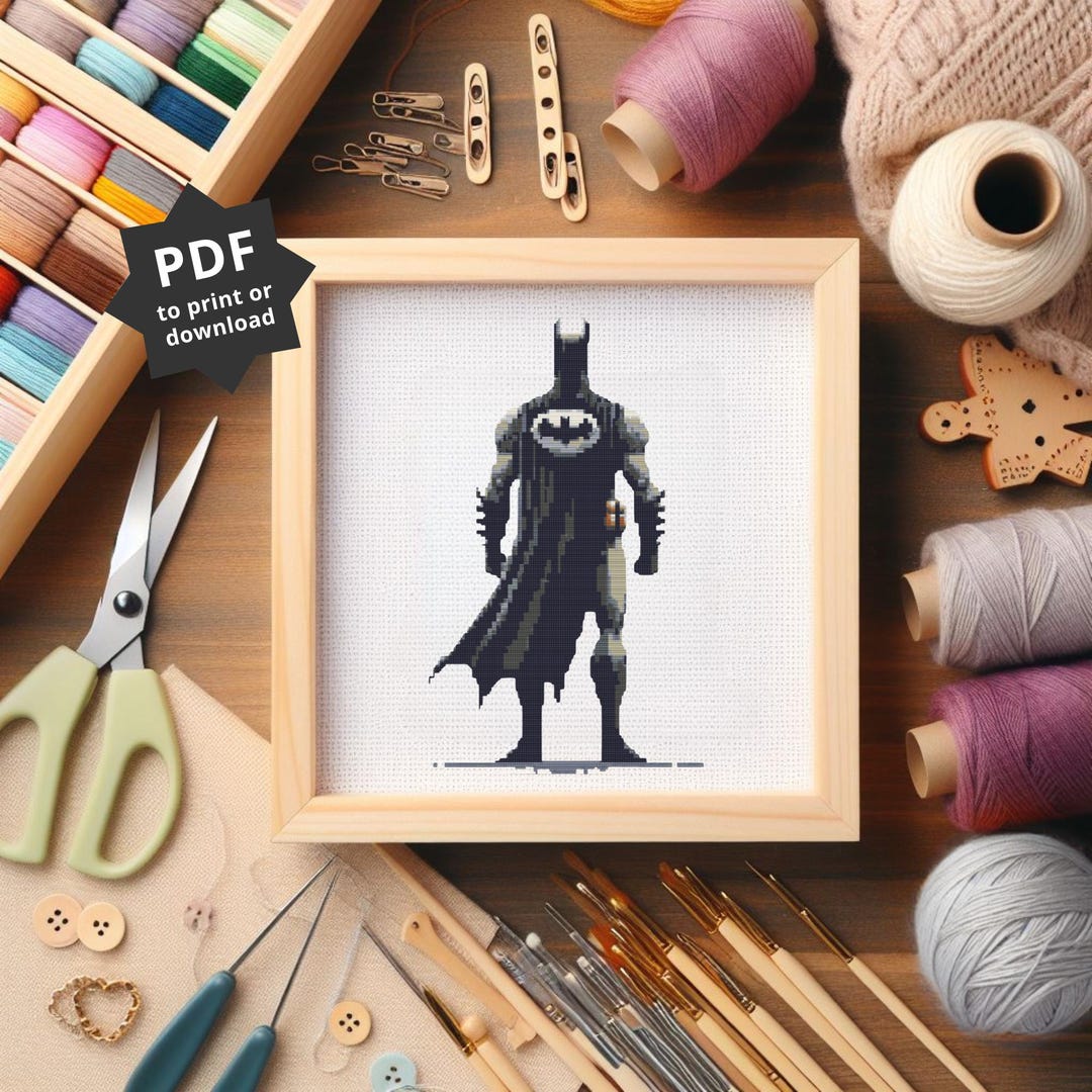 Batman Fearless Back Cross Stitch Pattern, DIY Embroidery Pattern ...