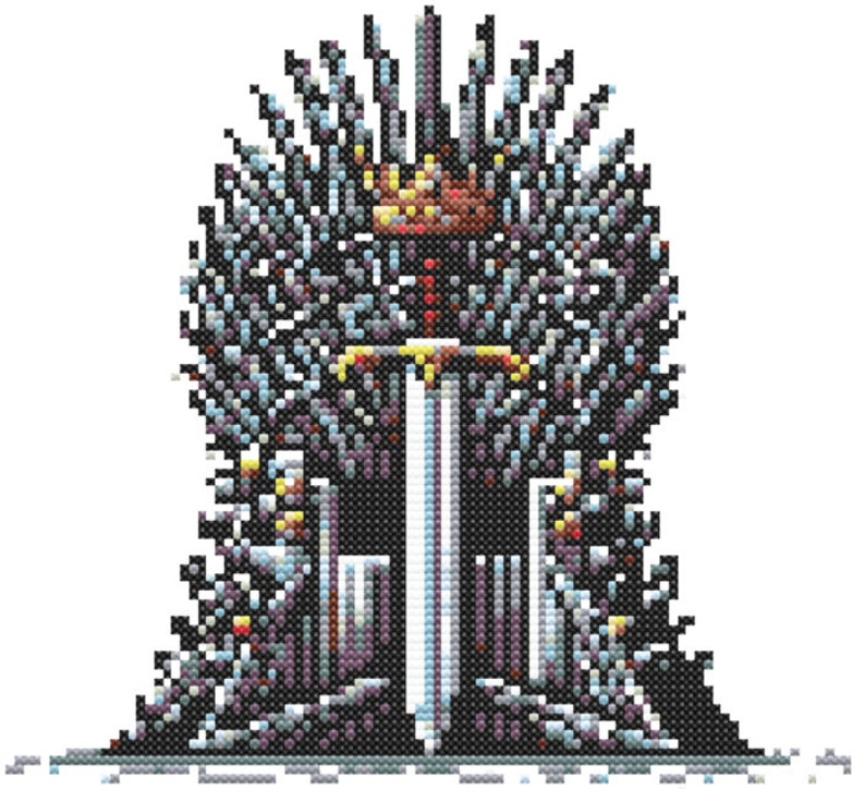 Game of Thrones Cross Stitch Pattern: Iron Throne DIY Embroidery ...