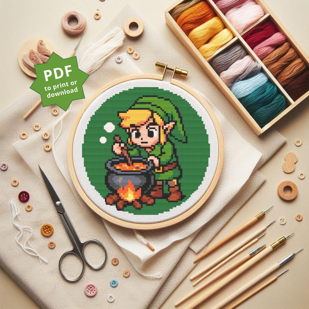 Link Cooking Soup Cross Stitch Pattern: DIY Embroidery (PDF Pattern) - Etsy