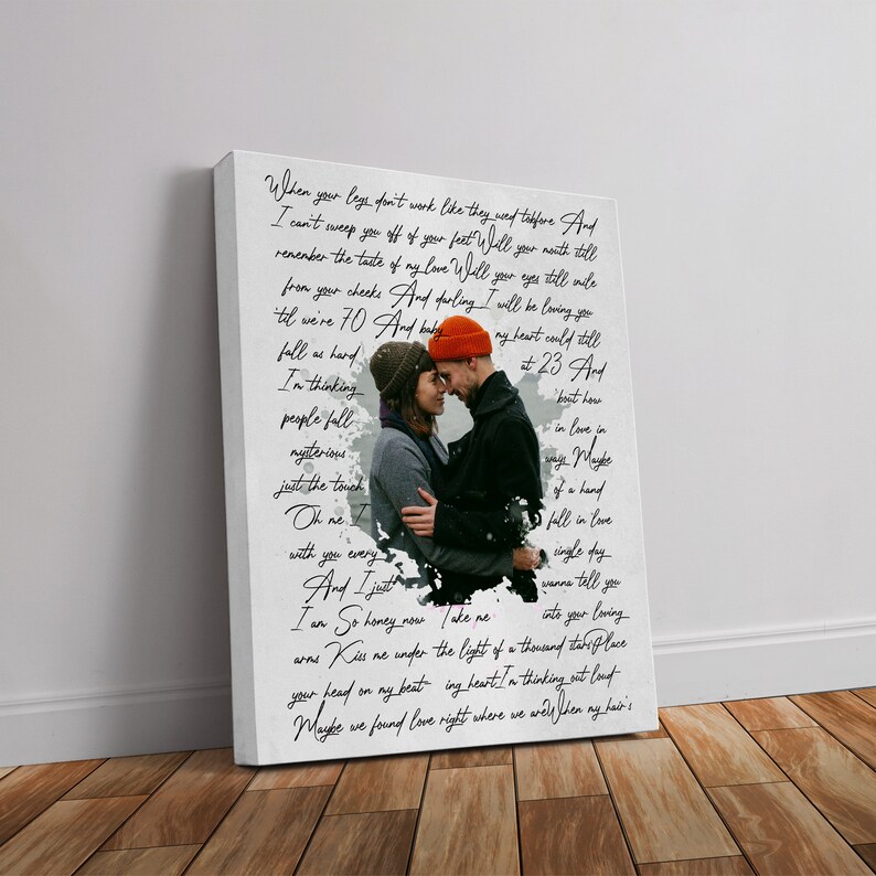 Favorite Song Lyrics Wall Art From Your Photo, Valentines Gift, Custom ...