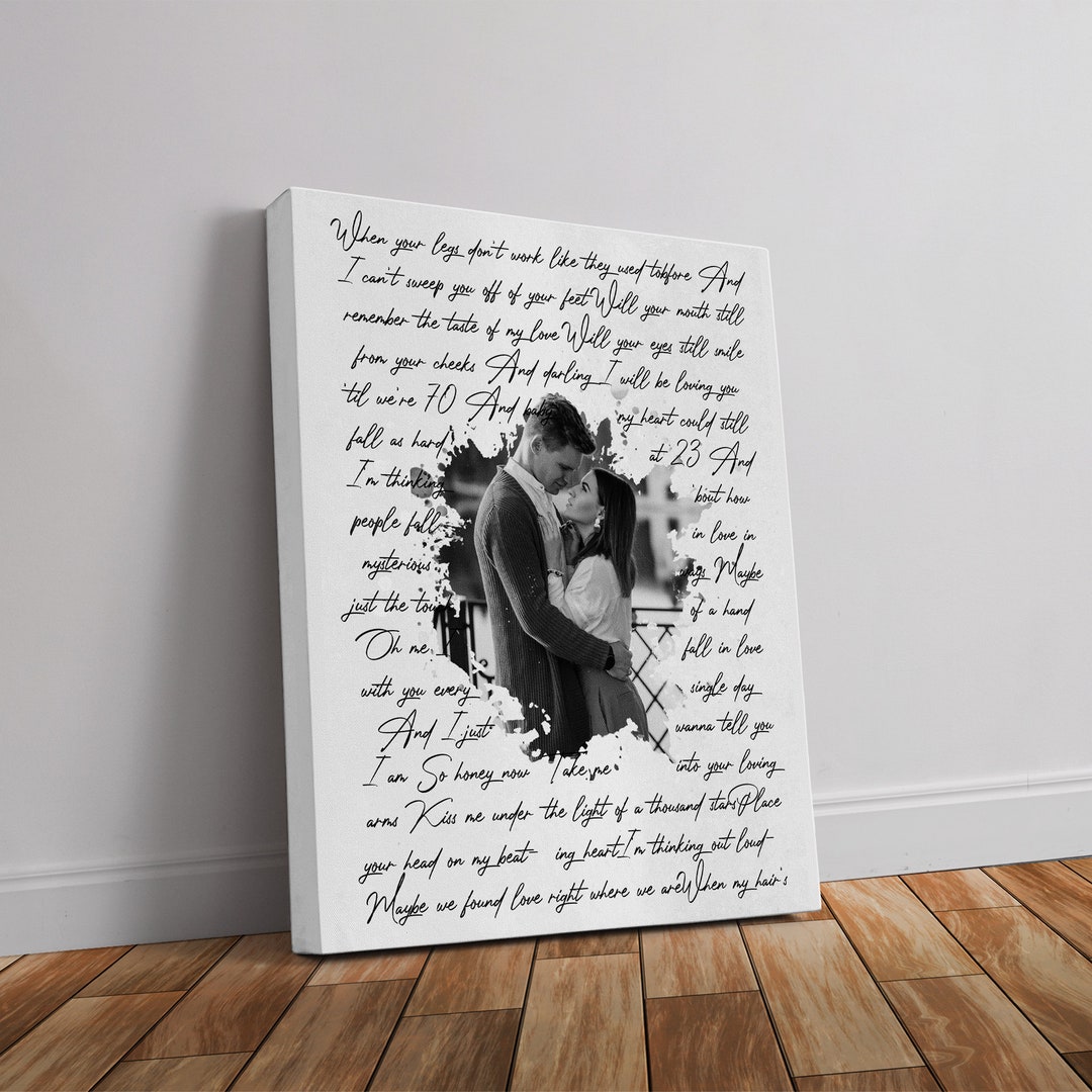 Favorite Song Lyrics Wall Art From Your Photo, Valentines Gift ...