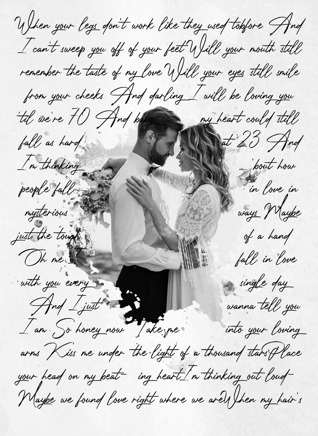 Wedding Song Lyrics From Photo Personalized First Dance Favorite Song ...
