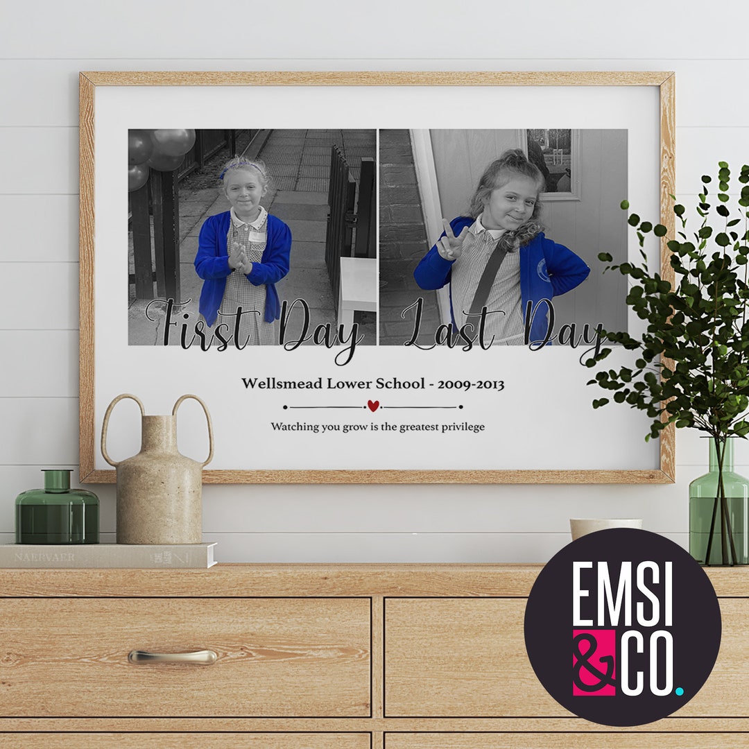 Last Day of School Photo Collage Print, Best Grandad Gift, Personalised ...