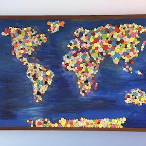 World Map, Quilling Handmade, Colorful Map - Etsy