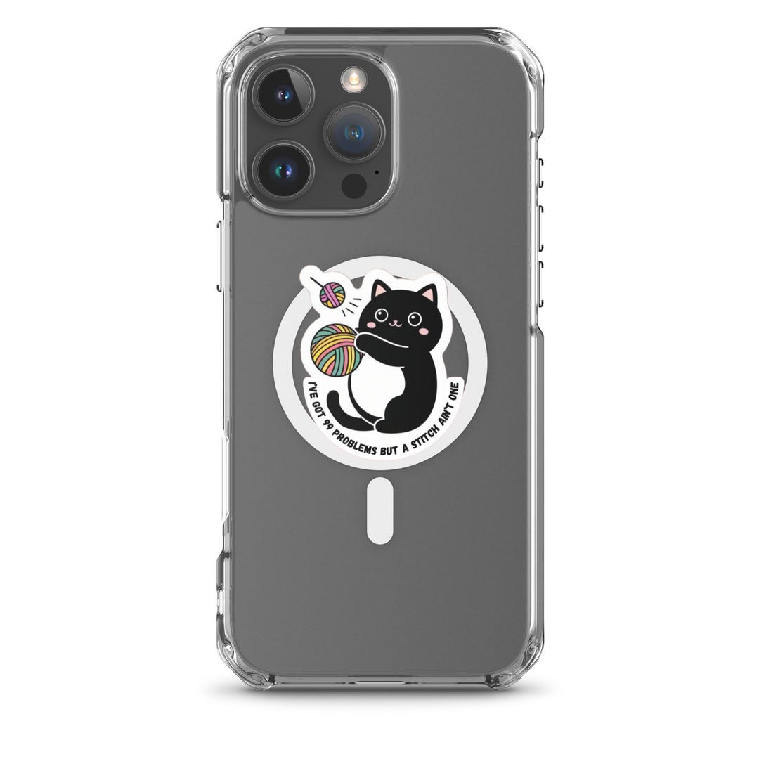 Magsafe® Clear Case for Iphone® Yarn Cat Sticker Decal - Etsy