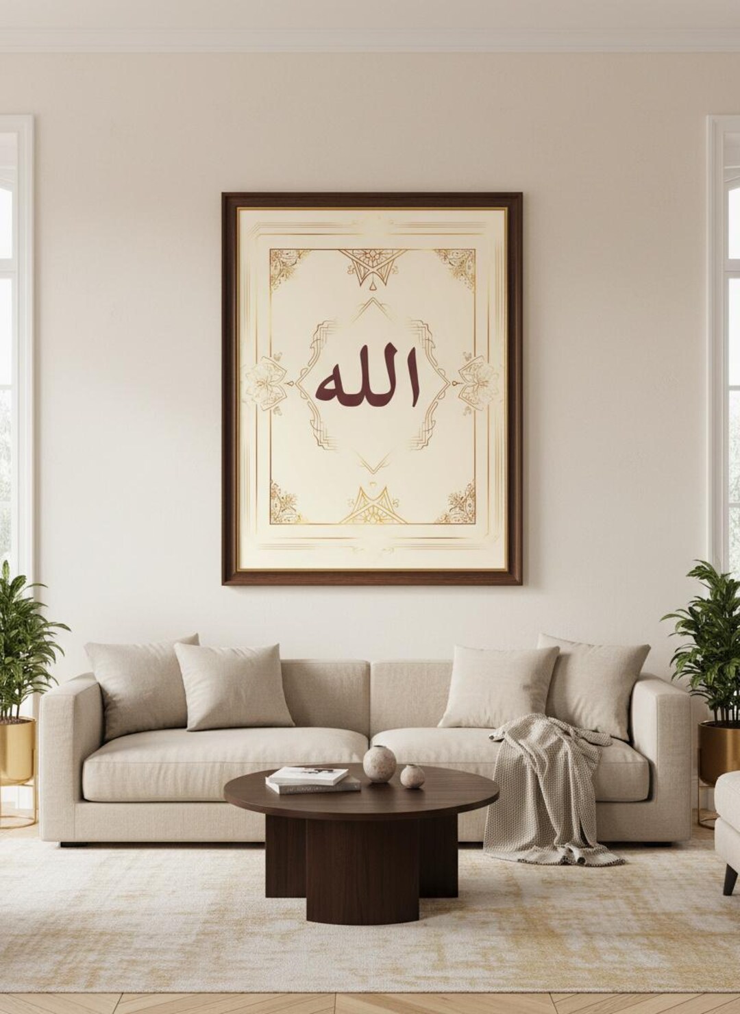 Allah Print, Islamic Wall Art, Arabic Calligraphy, Muslim Home Decor ...