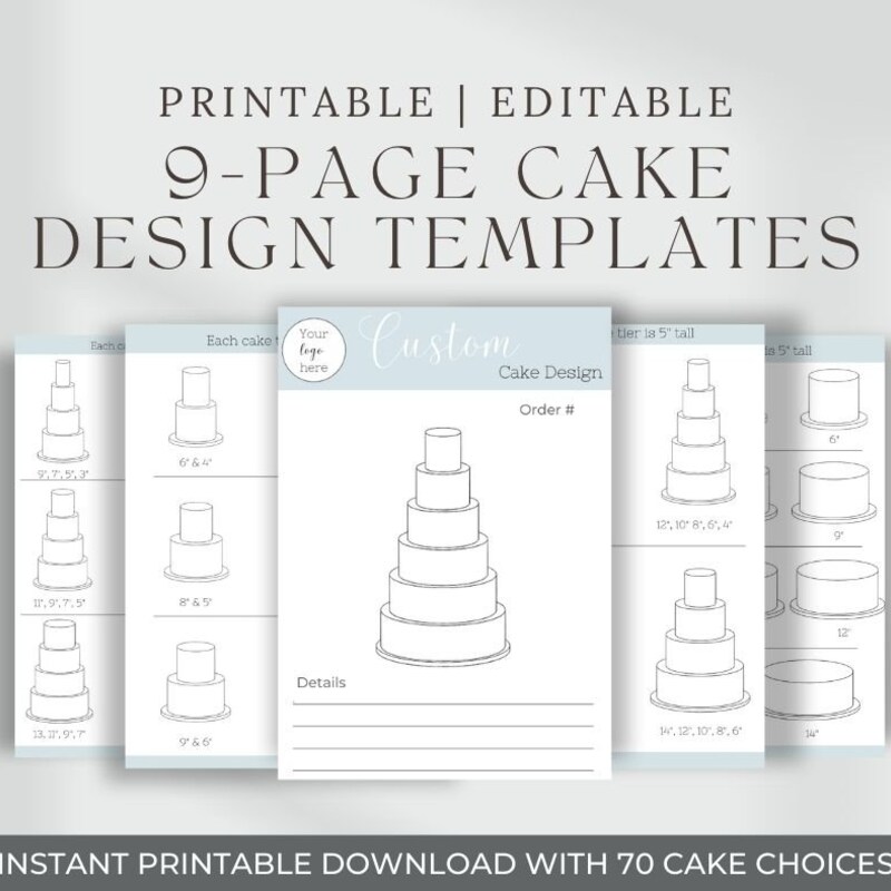Cake Drawing Template - Etsy