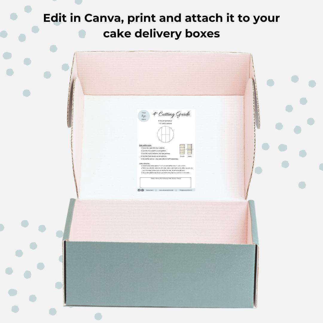 Round Cake Cutting Guides,cake Business Paperwork, Printable Cake ...