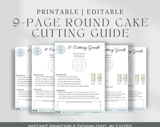 Heart Cake Cutting Guides, Printable Cake Cutting Template, Vintage ...