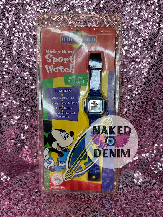 Y2k Disney Sport Watch Vintage Mickey Mouse Blue/Blac… - Gem