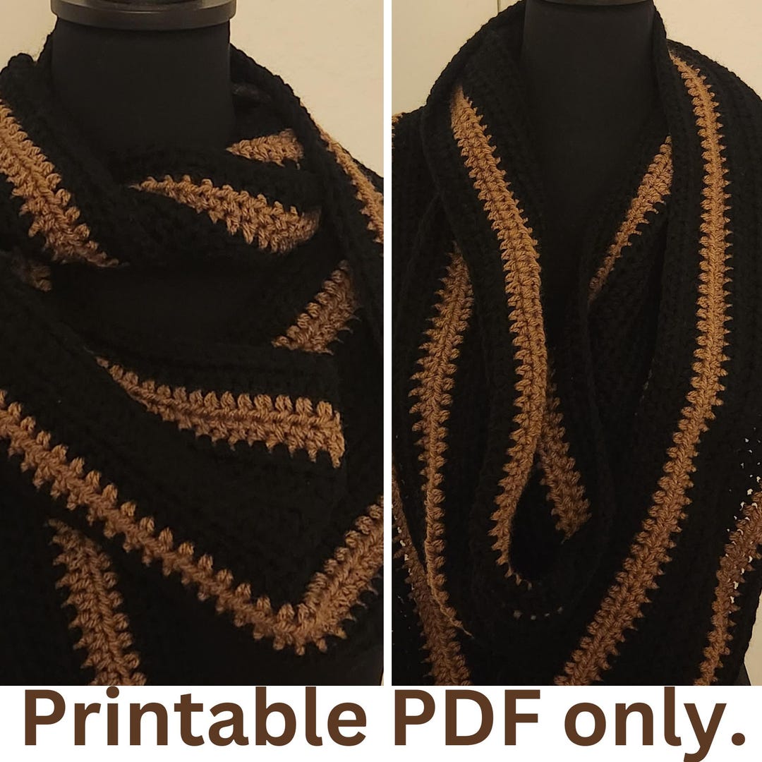 Easy Printable PDF Crochet Scarf Pattern. How to Crochet a Scarf ...