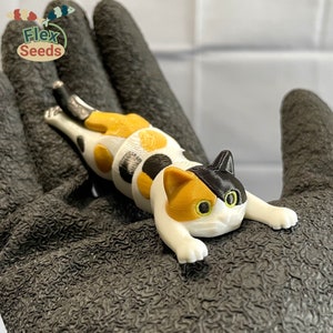 Flexi Holding Calico Cat Set , STL File for 3dprinting, Keychain, Print ...