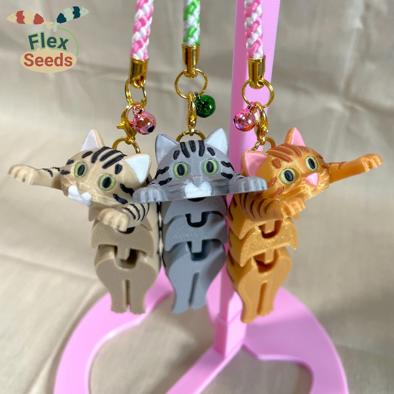 Flexi Holding Tabby Cat Set, Articulated Cute Cat STL, Flexible ...