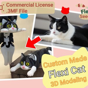 Custom Made Flexi Cat 3D Modeling, STL and 3MF File for 3dPrinting, 3D ...