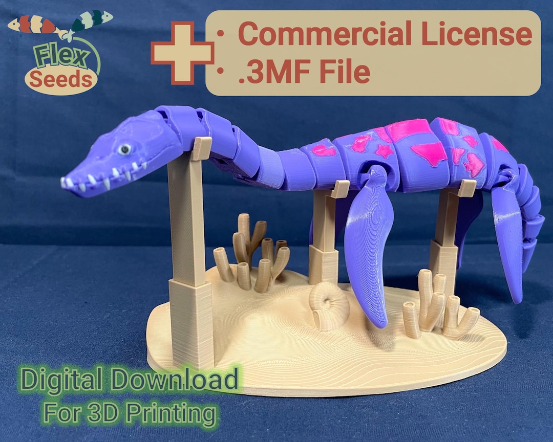 Flexi Plesiosaurus, Nessy Mark-2, STL File for 3dprinting, 3D Printed Toy, Print in Place - Etsy