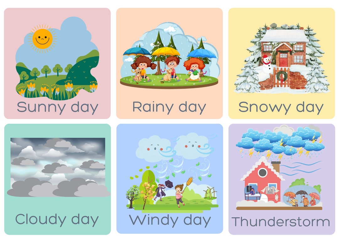 Tiny Weather Explorer, Weather and Season Flashcard Activity for ...
