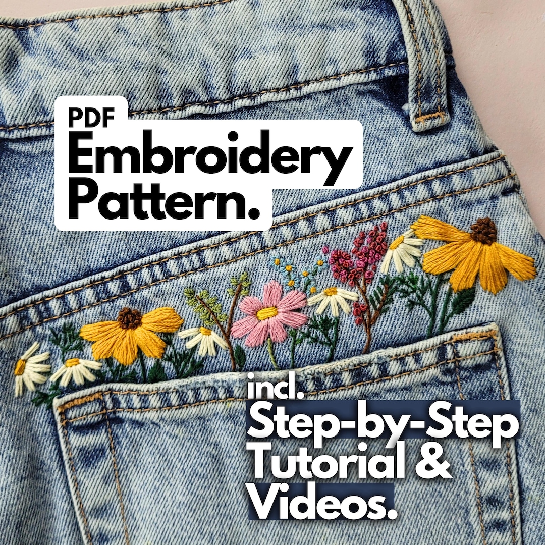 PDF Embroidery Pattern "flower Pocket" Incl. Step-by-step Instructions ...