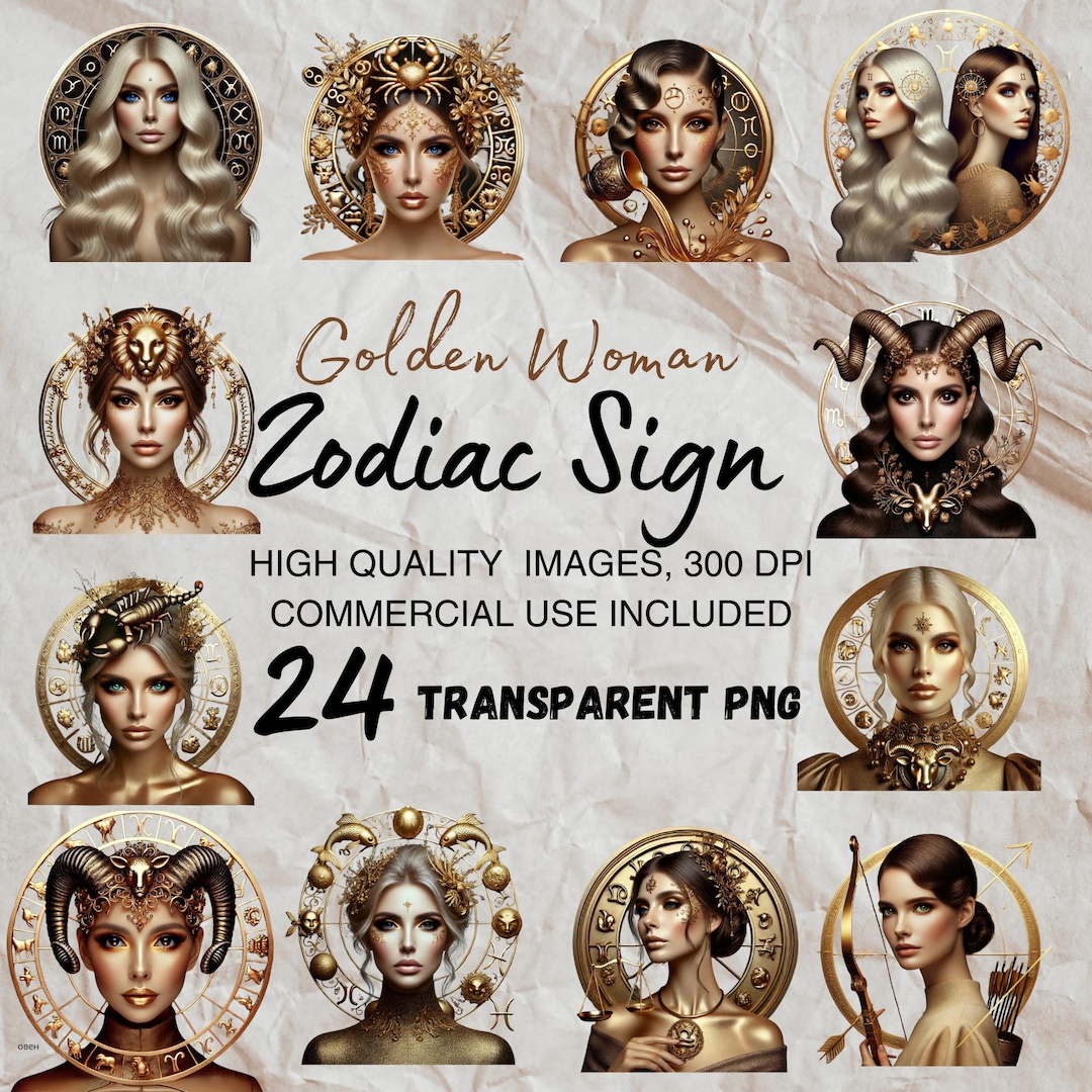 Modern Zodiac PNG Clipart, Transparent Astrology Symbols, Golden ...