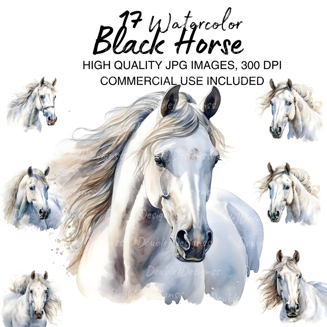 White Horse Clipart|set-2| 17 High Quality Jpgs, Nursery Art, Digital ...