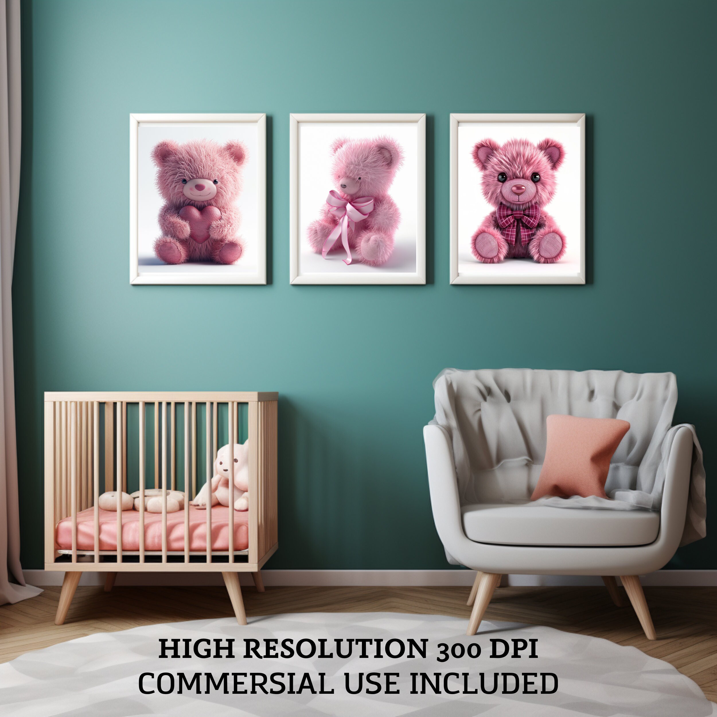 Teddy Bear Pink 40pc PNG & JPEG Teddybear PNG Teddy Bear Clipart pinl ...