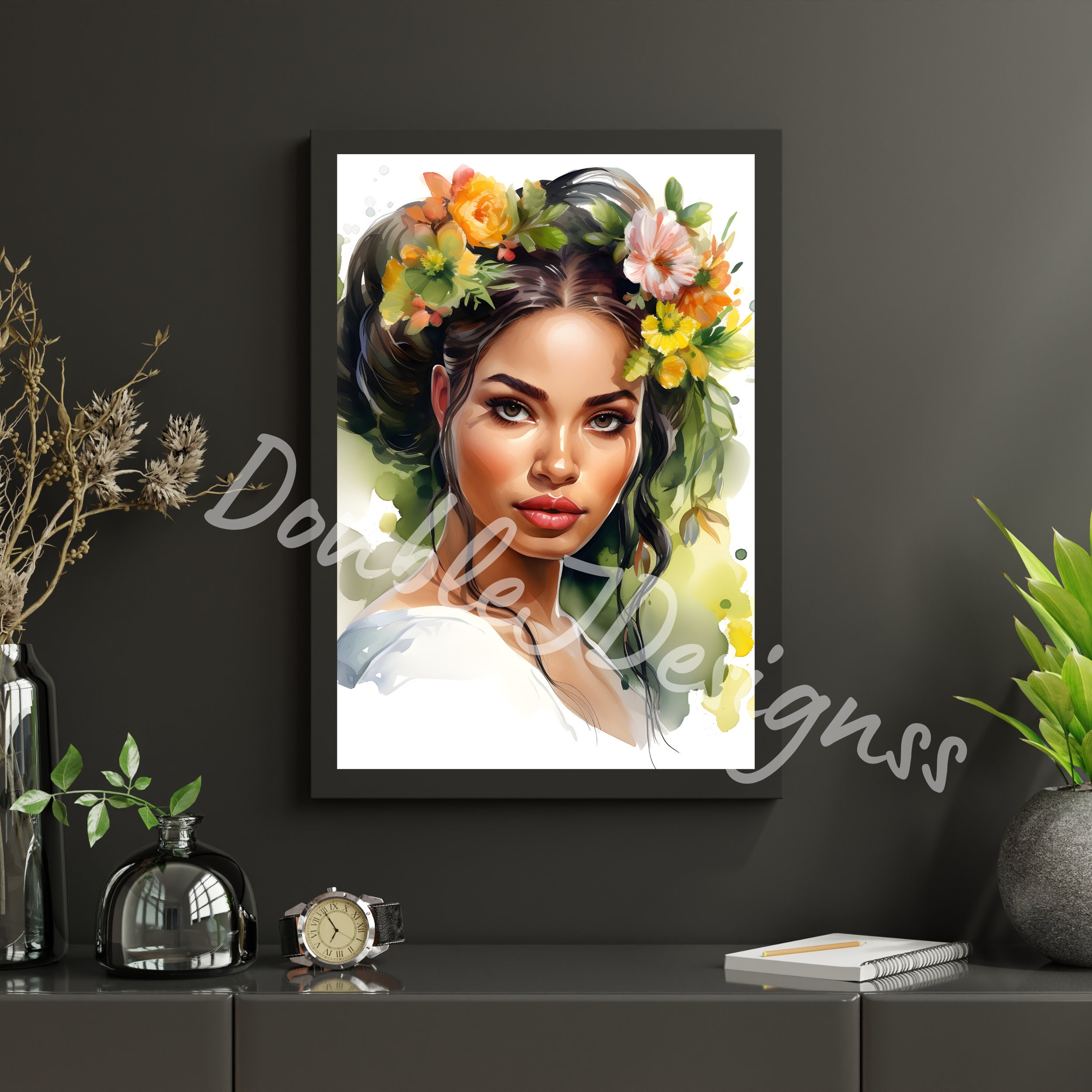 Watercolor Flower Woman Clipart, Spring Girl Watercolor, Girl Flowers ...
