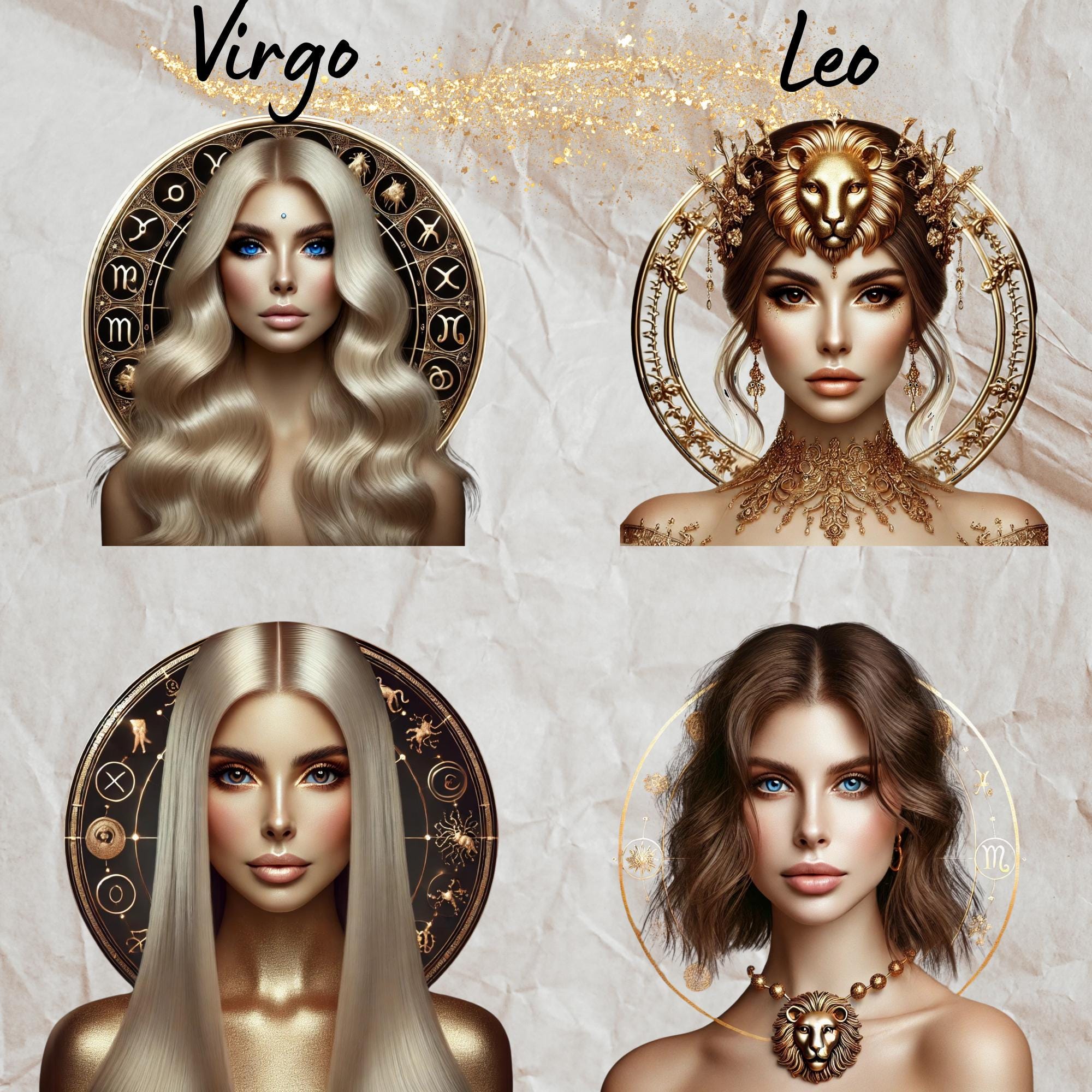 Modern Zodiac PNG Clipart, Transparent Astrology Symbols, Golden ...