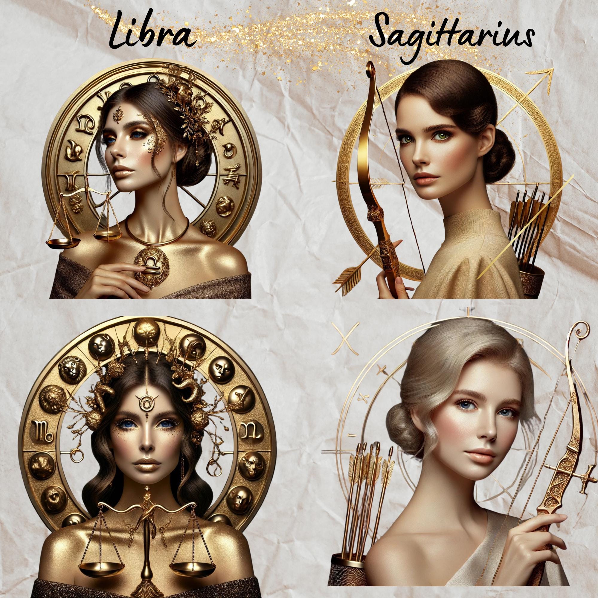 Modern Zodiac PNG Clipart, Transparent Astrology Symbols, Golden ...