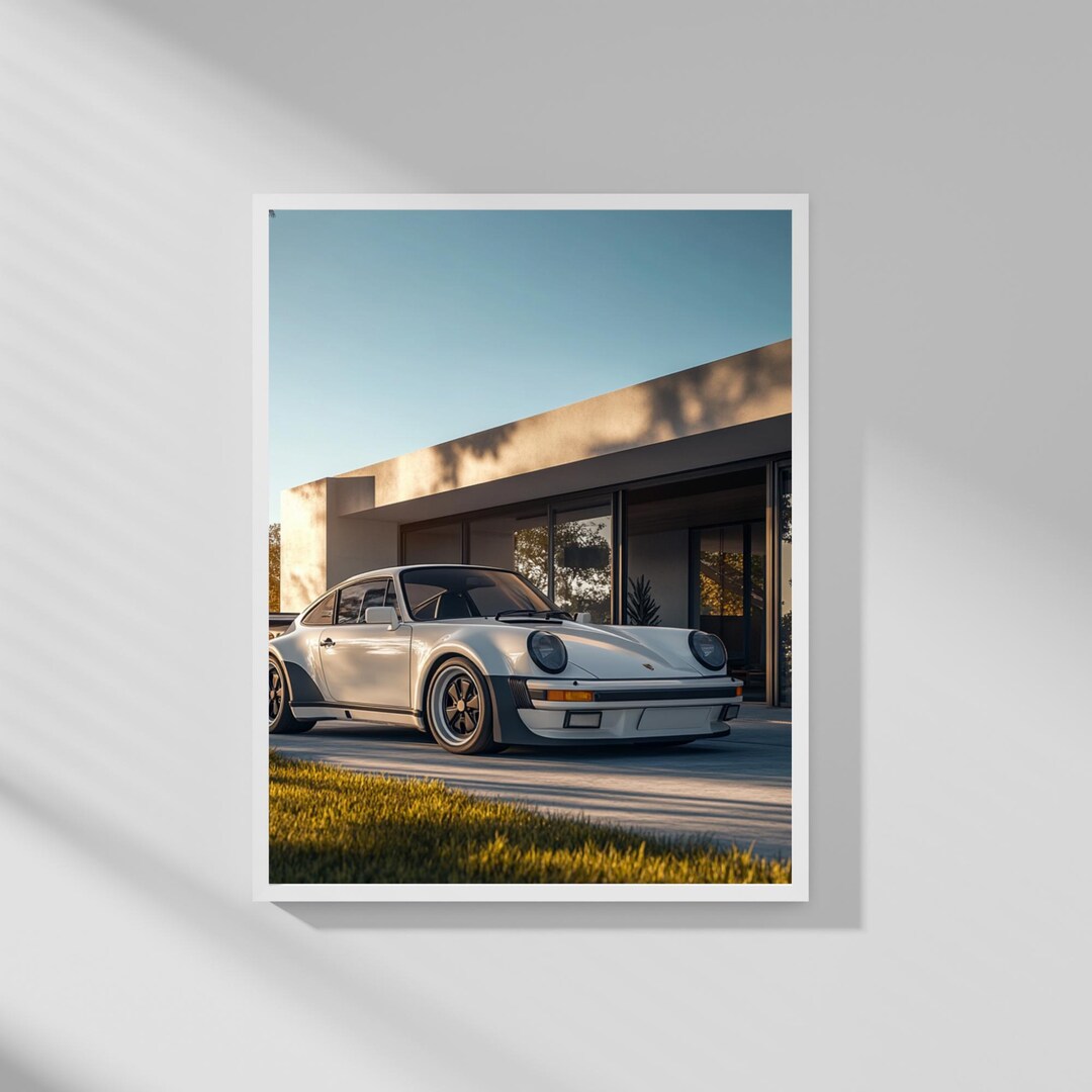 Porsche 911 Digital Print | Modern Retro Car Wall Art + Gift for Him ...