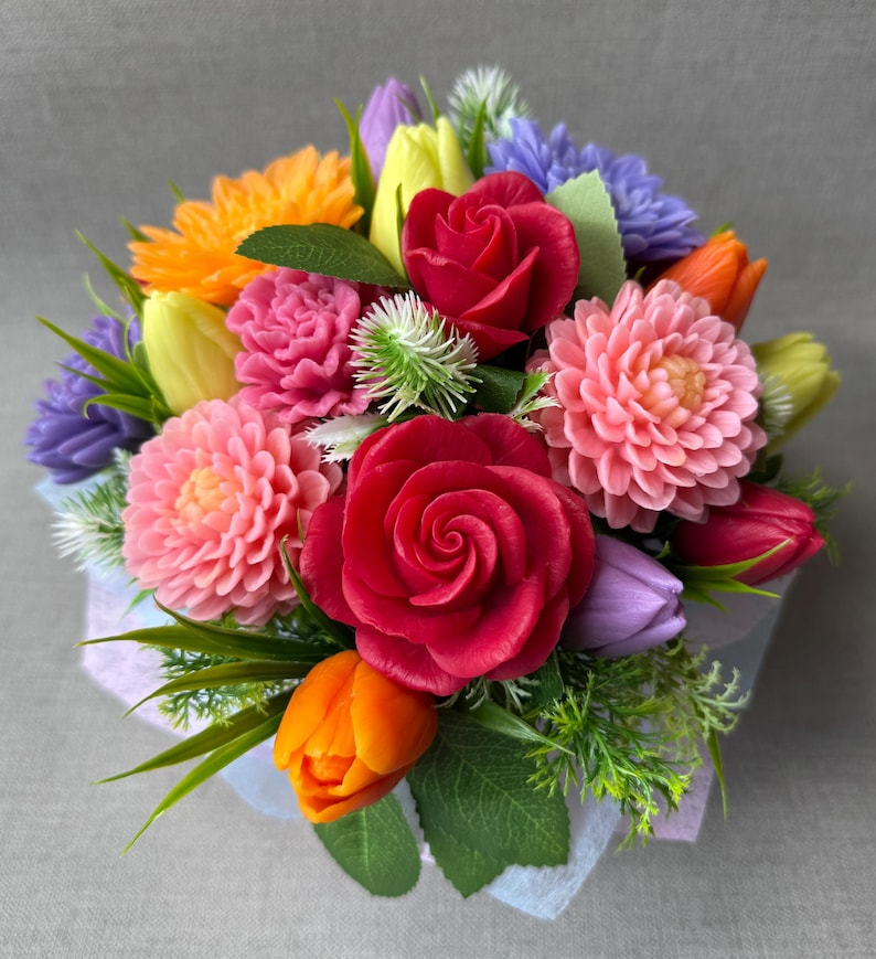Handmade Soap, Soap Flower Bouquet, Spa Gift for Her, Mother’s Day Gift ...