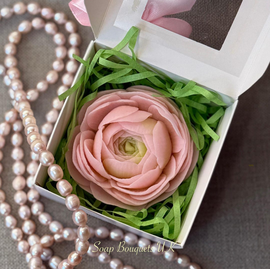 Soap Gift Box: Ranunculus Soap Flower | Customisable Buttercup Soap ...