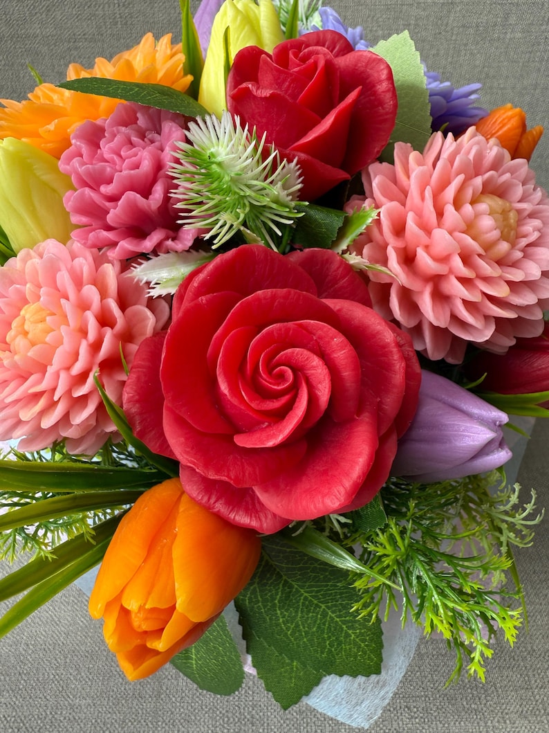 Handmade Soap, Soap Flower Bouquet, Spa Gift for Her, Mother’s Day Gift ...