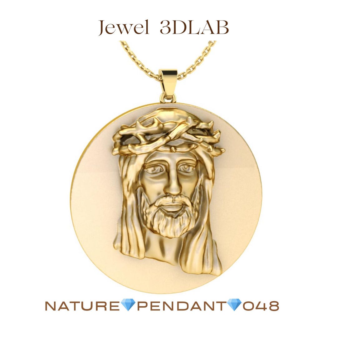 Divine 3D Jesus Pendant Stl File Cad Model Digital Download Sacred ...