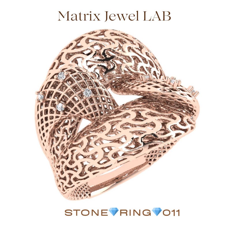 Digital Stone Ring CAD File • 3D STL Model for Jewelry Production, Ideal for Casting & 3D ...