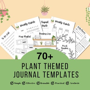 Plant Digital Planner Template Bundle | 70+ Pages | Habit Tracker ...