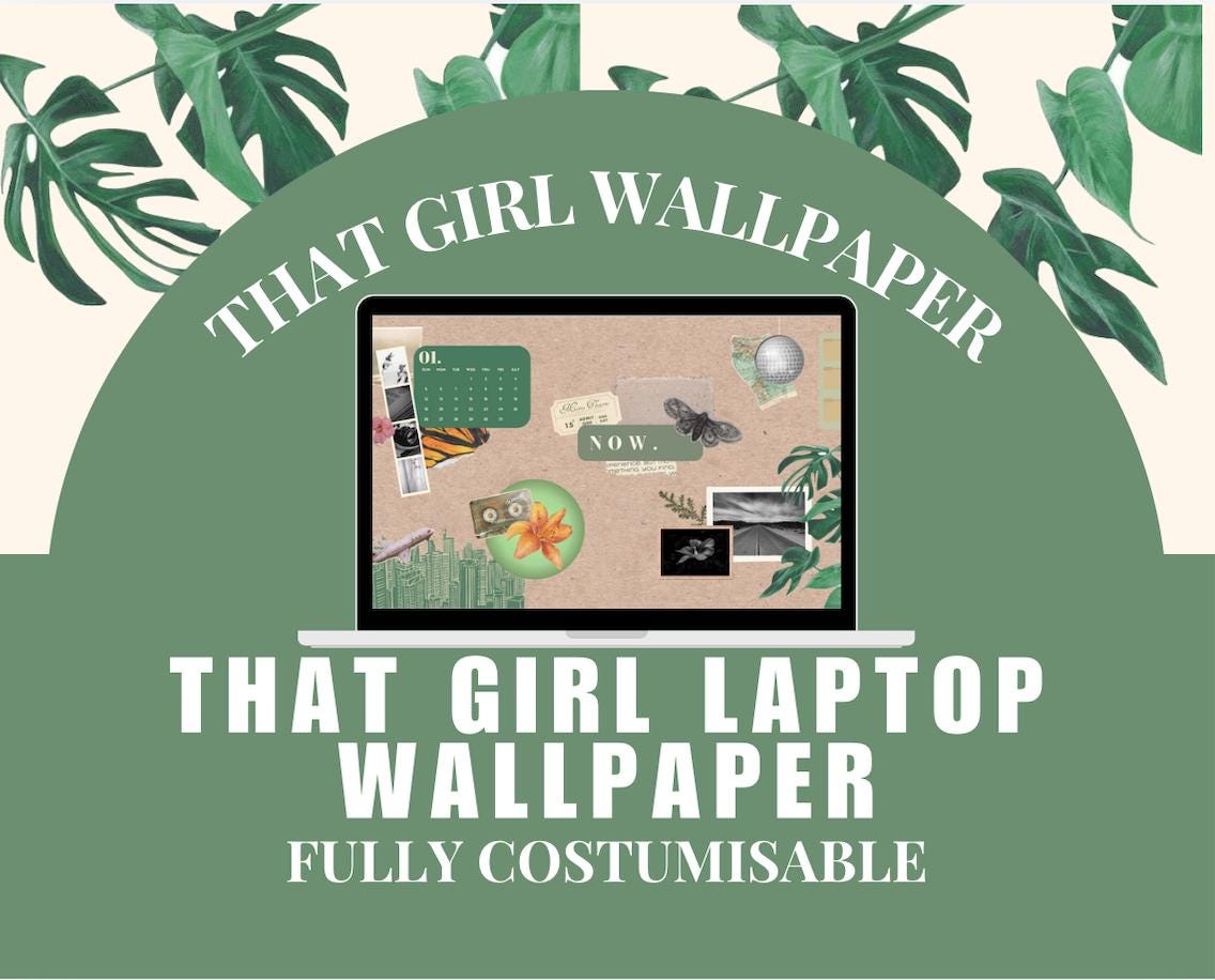 That Girl Desktop Wallpaper | Fully Costumisable Canva Template | Sage ...