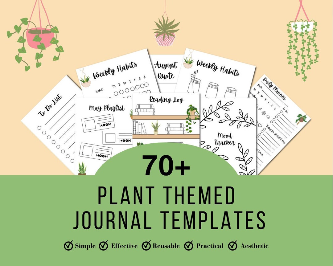 Plant Digital Planner Template Bundle | 70+ Pages | Habit Tracker ...