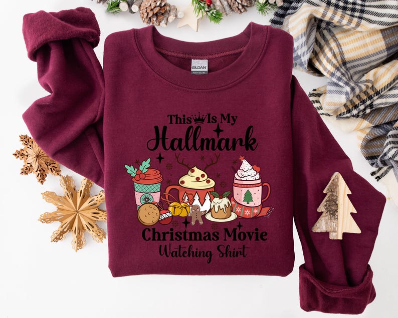 This is My Christmas Movie Watching Sweatshirt, Hallmark Sweater, Funny ...