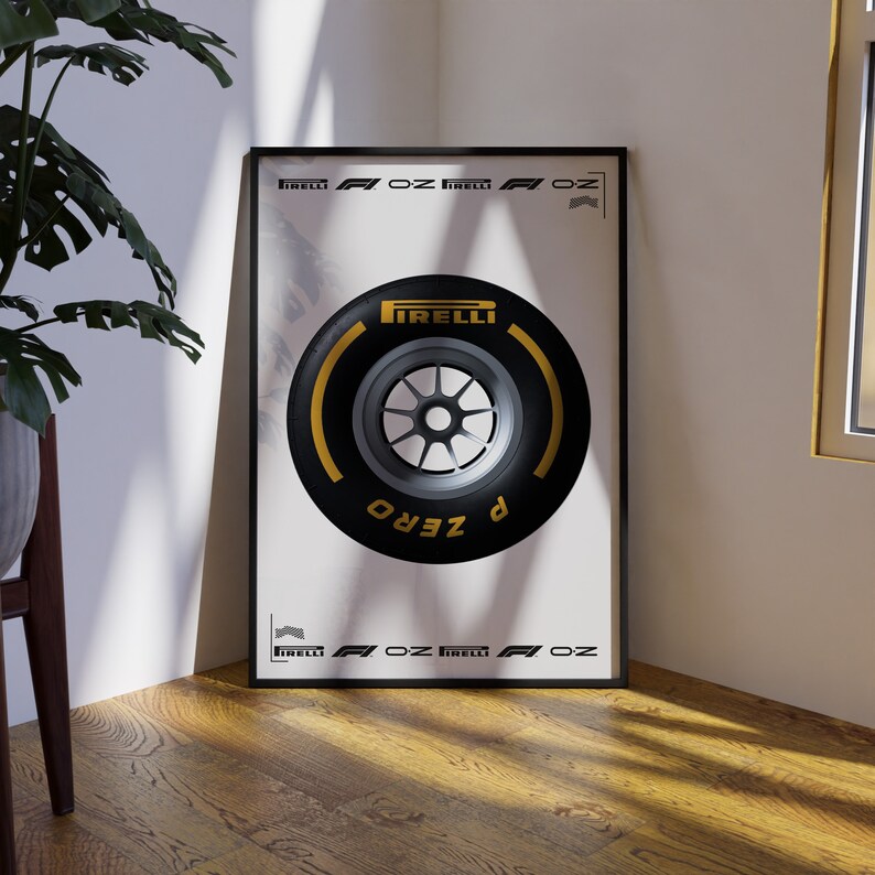 Formula 1 Wheel Poster F1 Car Lover Print Digital Wall Art Print ...