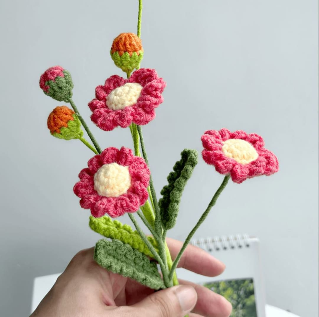 Daisy Flower Crochet, Crochet Flower Bouquet - Etsy